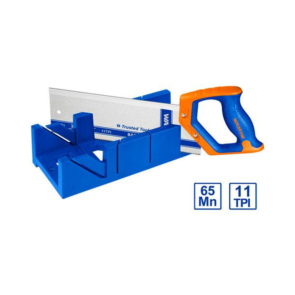 Wadfow 12inches Plastic Miter Box Mitre Saw and Back Saw Set (Lagari ...