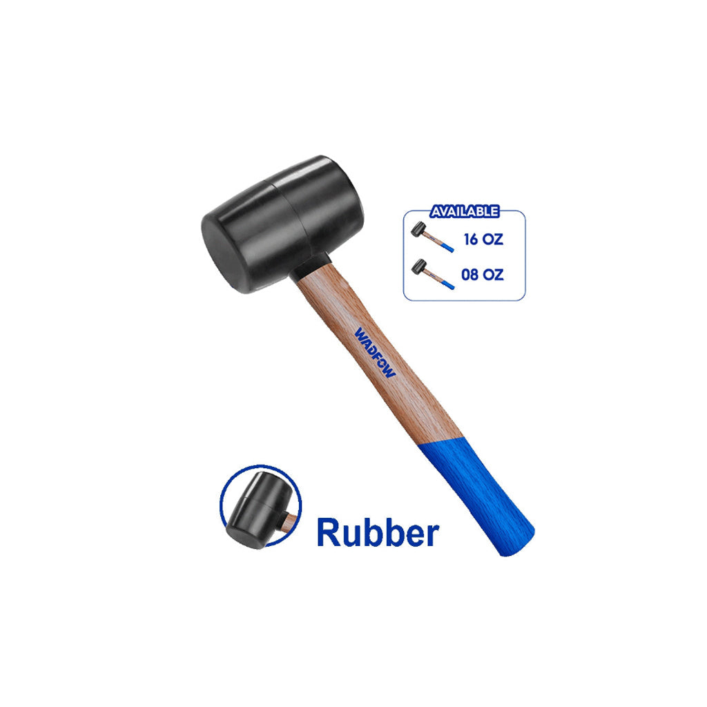 Wadfow Rubber Mallet Hammer with Wooden Handle Soft Hammer Maso ...