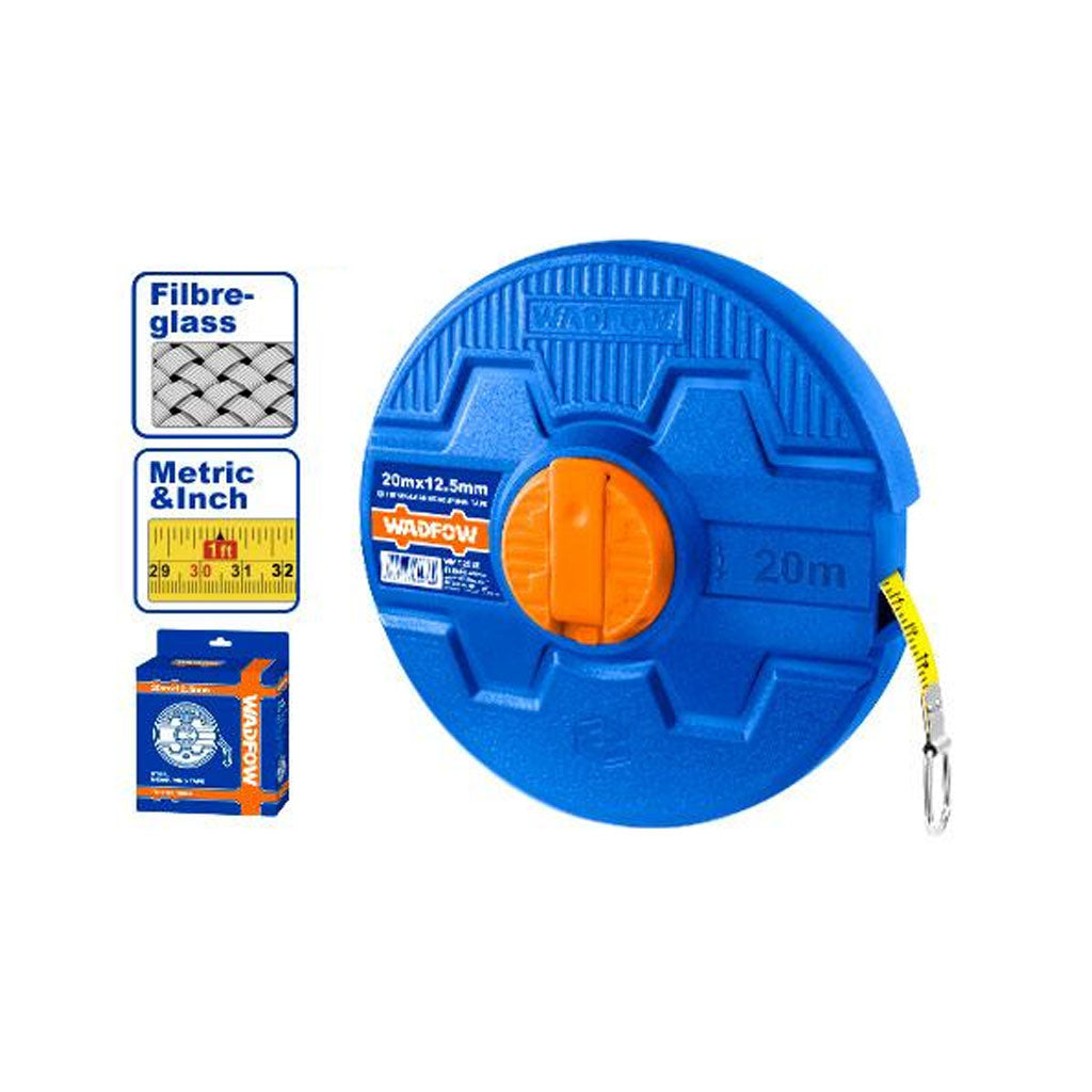 Wadfow Fast Rewind Fiber Glass Measuring Tape with Comfortable Grip ...