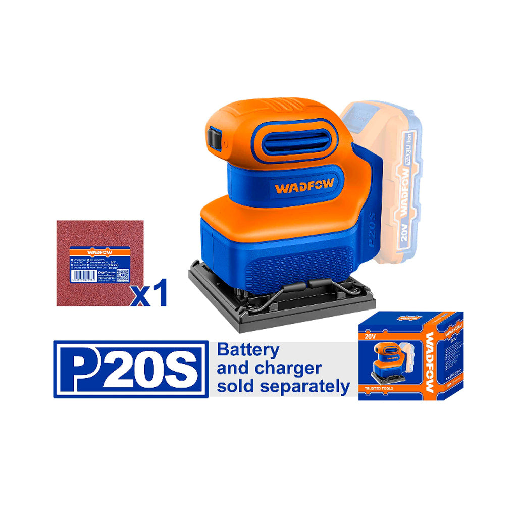 Wadfow WRAP5010 Lithium-Ion Cordless Sheet Sander 20V P20S with 1 piece ...