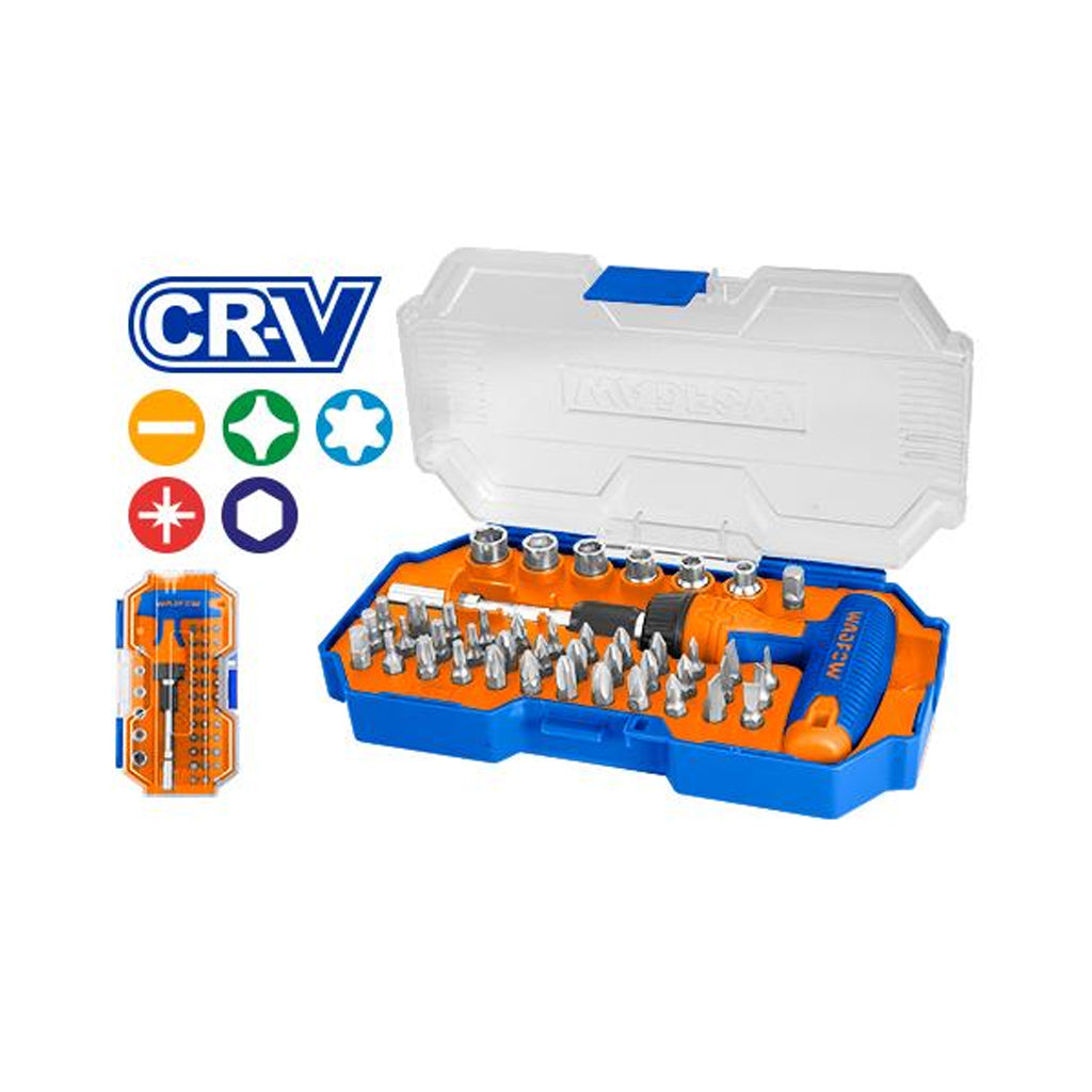 Wadfow Set of 45 pieces T-Handle Wrench Screwdriver Set WSS8B45 ...