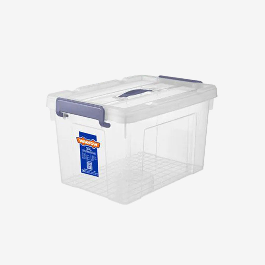Wadfow Transparent Stackable Plastic Container - Clear 33Liters ...